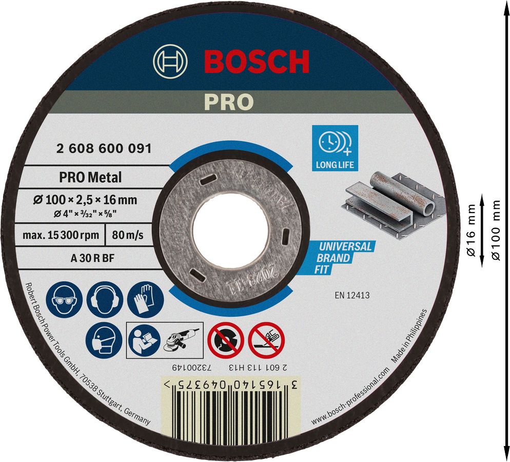 Disque à tronçonner aggloméré PRO Metal - Bosch Professional