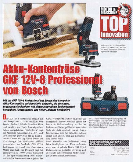 GKF 12V-8 Akku-Kantenfräse | Bosch Professional