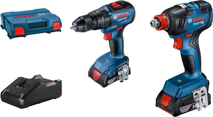 Kit de 18 V: GDX 18V-200 + GSB 18V-50 + 2 x GBA2.0Ah +GAL18V-20 Kit combinado | Bosch Professional