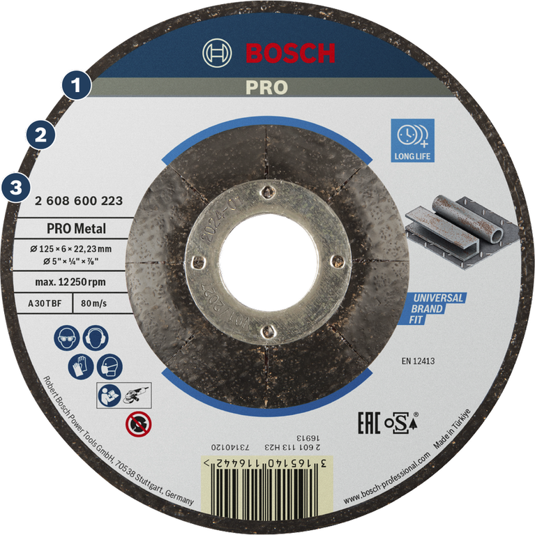 Coarse Cutting Wheel Bosch Hard Metal Cutting Disc 4.53 Inch - Coarse ...