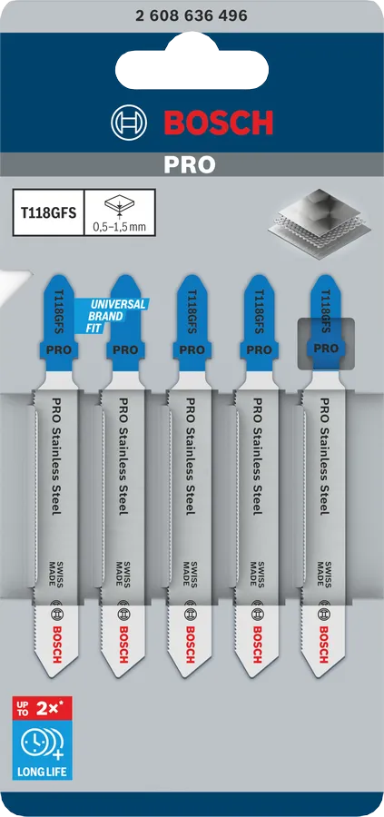 Hoja de sierra de calar PRO Stainless Steel T118GFS - Bosch Professional