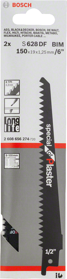 S 628 DF Special for Plaster Reciprocating Saw Blade - Bosch Professional