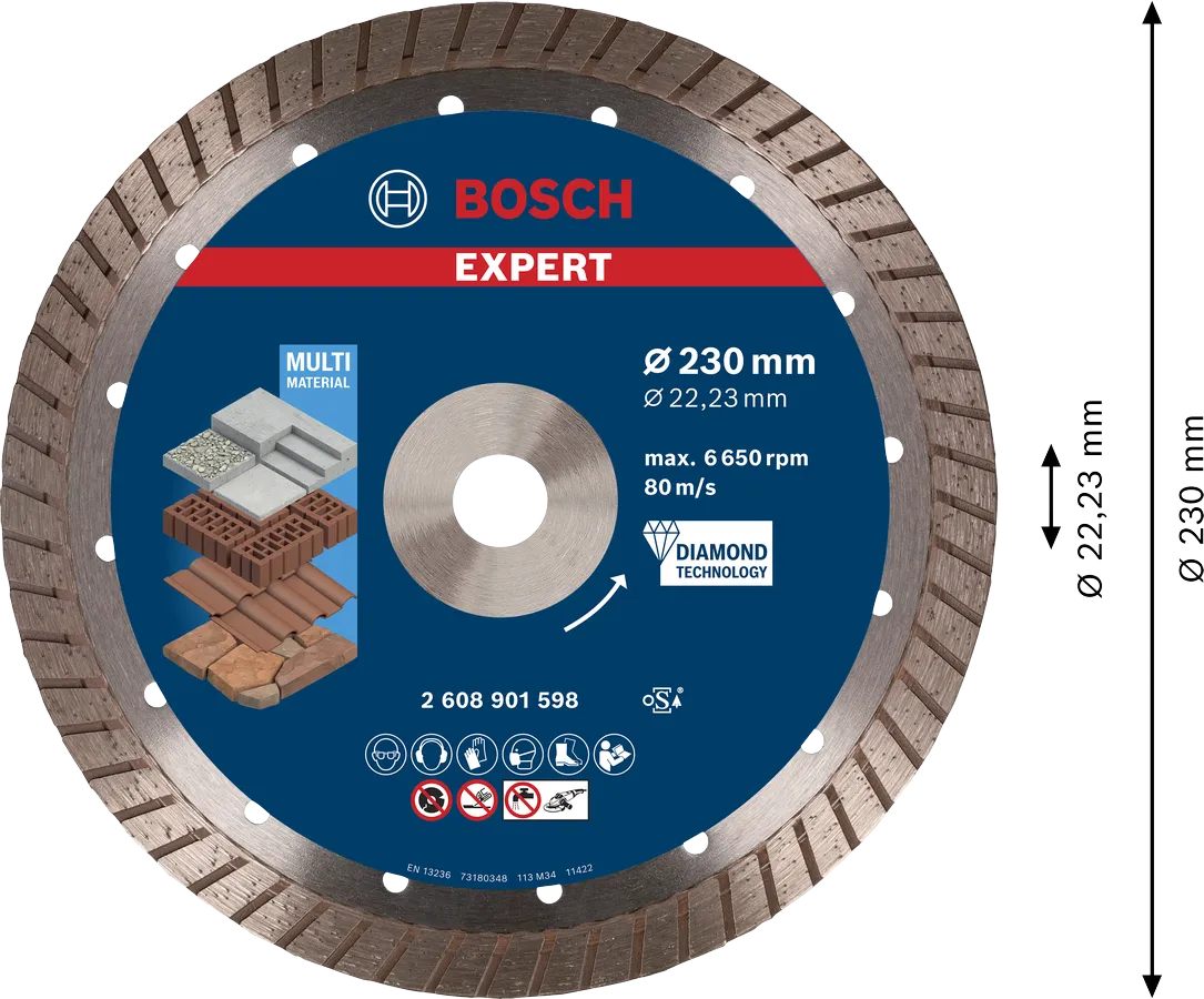 EXPERT Multi Material turbo Diamond Cutting Disc - Bosch Professional