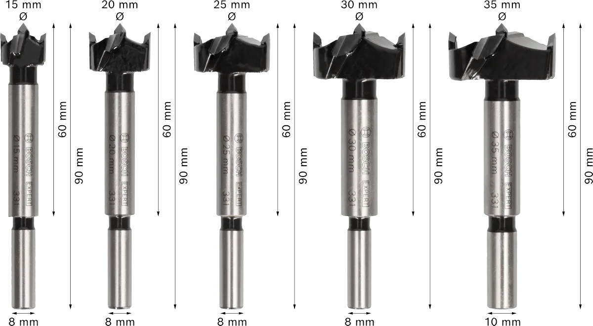 EXPERT Laminated Wood Hinge Cutting Drill Bit Set - Bosch Professional