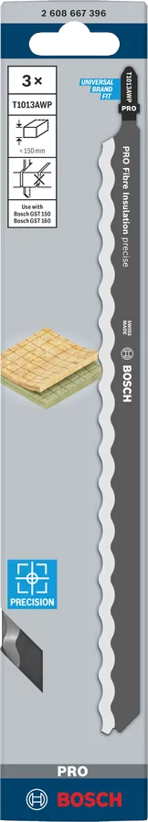 PRO Fibre Insulation precise T1013AWP Jigsaw Blade - Bosch Professional