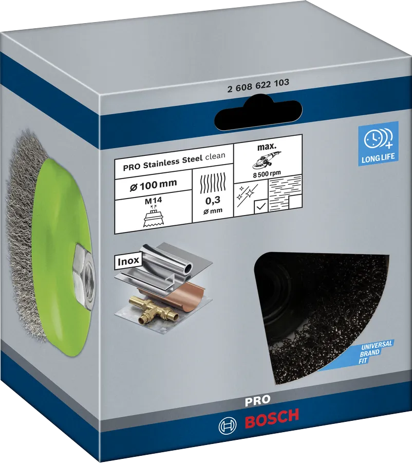 Brosse boisseau PRO Stainless Steel clean - Bosch Professional