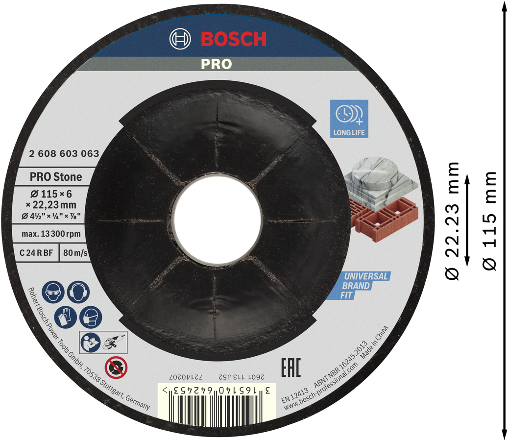 Disco de desbaste acoplado PRO Stone - Bosch Professional