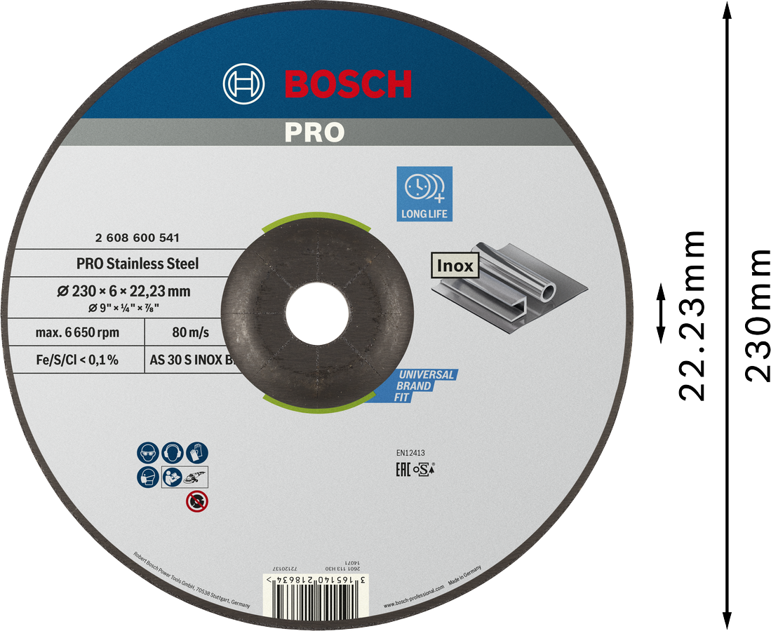 PRO Stainless Steel Bonded Grinding Disc - Bosch Professional