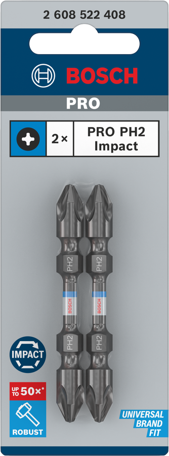 Dwustronny bit PRO Impact z długimi rowkami - Bosch Professional