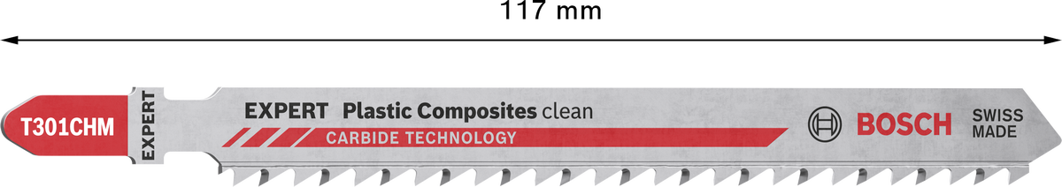EXPERT Plastic Composites clean T301CHM Jigsaw Blade - Bosch Professional